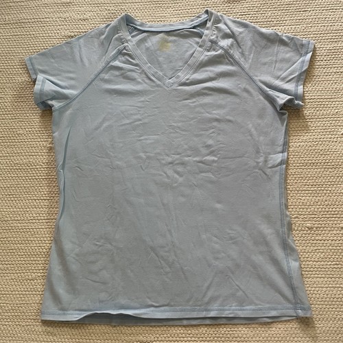 Prospirit Athletic Blue Cotton V-Neck Short Sleeves T-Shirt Active Wear ...
