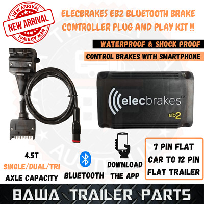 Trailer Elecbrakes EB2 Brake Controller Adapter 7 to 12 Flat Plug ...