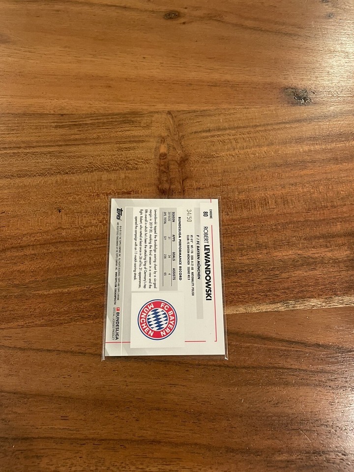Robert Lewandowski 2020-21 Topps Chrome Bundesliga Yellow Refractor /50 ...