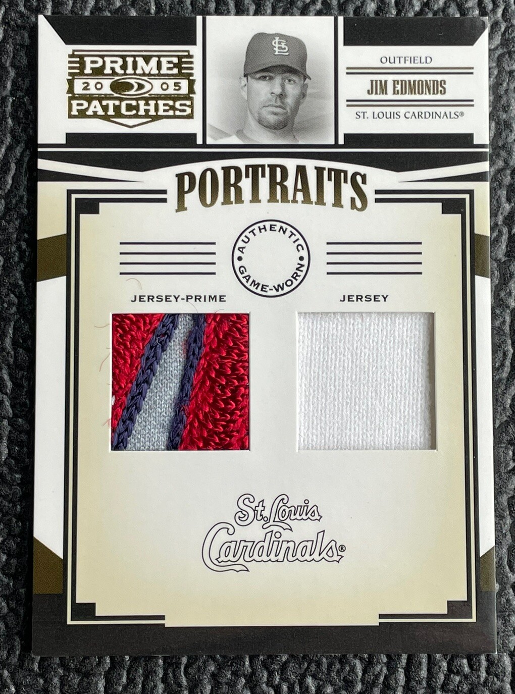 🔥JIM EDMONDS 2005 PRIME PATCHES 4 COLOR GAME USED JERSEY CARDINALS ...