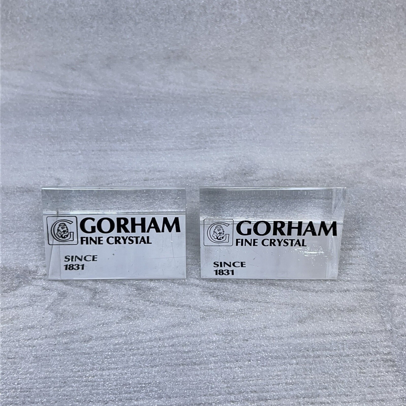 2x Gorham Fine Crystal Dealer Acrylic Counter Display Case Signs ...