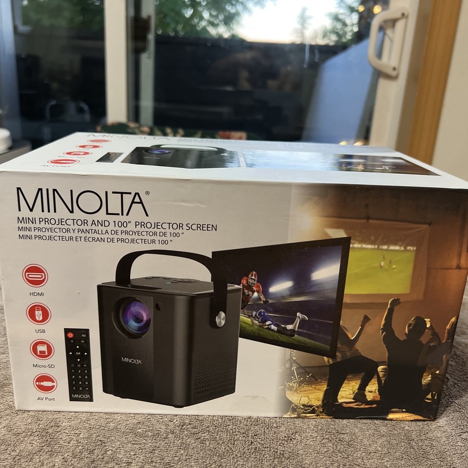 Minolta MN674 Portable Projector Bundle Pack With 100 Inch Screen | eBay