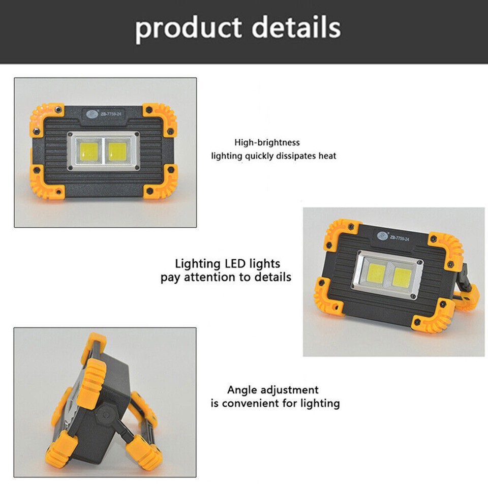 Rechargeable LED COB Work Light Car Garage Mechanic Flashlight Flood ...