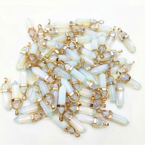 20pcs Wholesale Opal Stone Hexagonal Column Pendants for DIY Jewelry ...