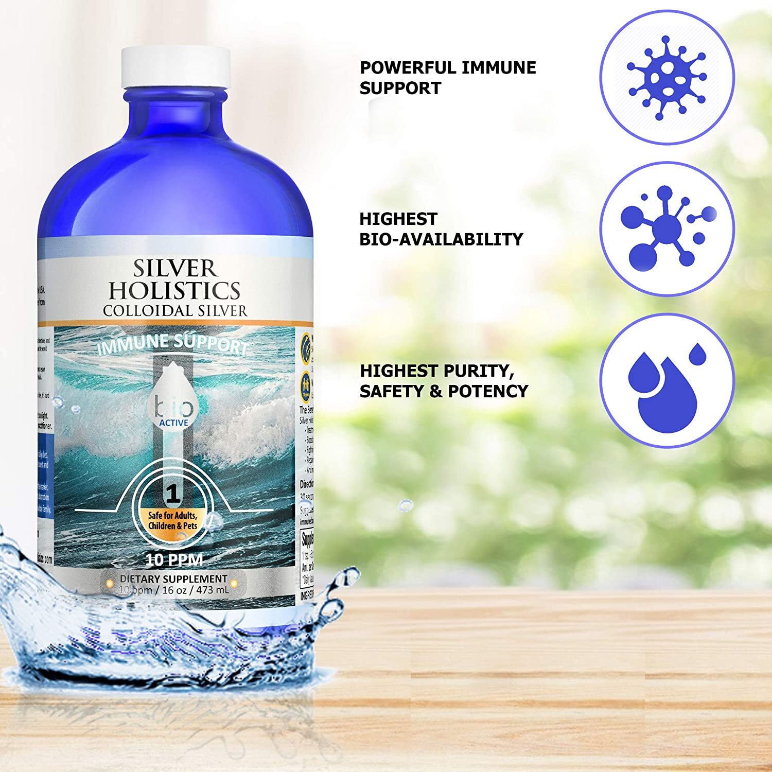 Silver Holistics Colloidal Silver Spray Immune Support Supplement Nano ...