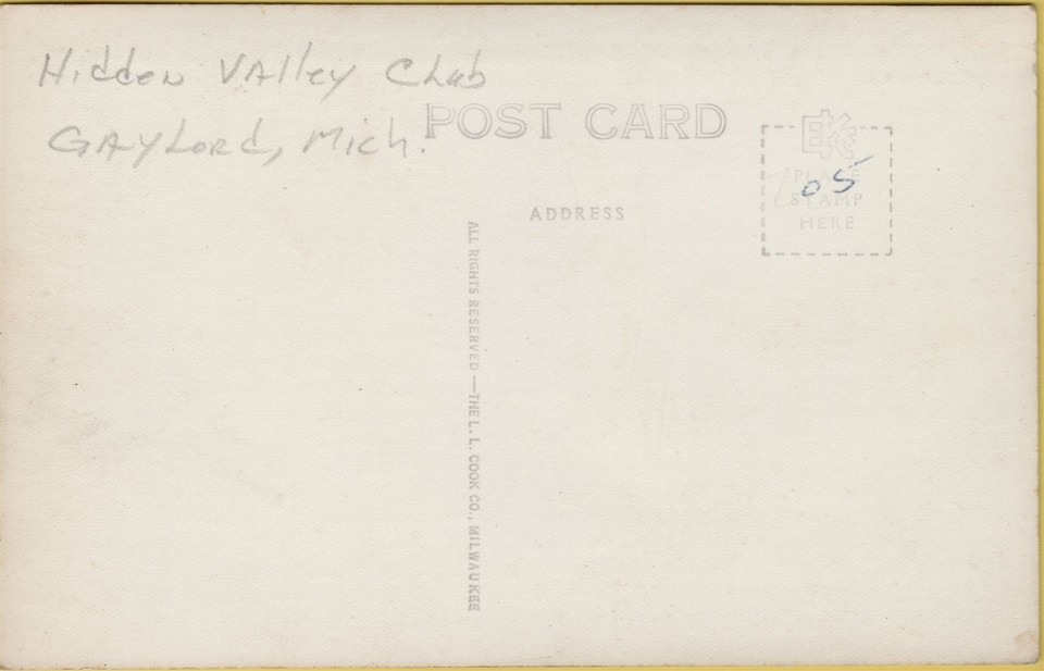 VTG Hidden Valley Club Gaylord MI RPPC Photo Postcard A9 | eBay