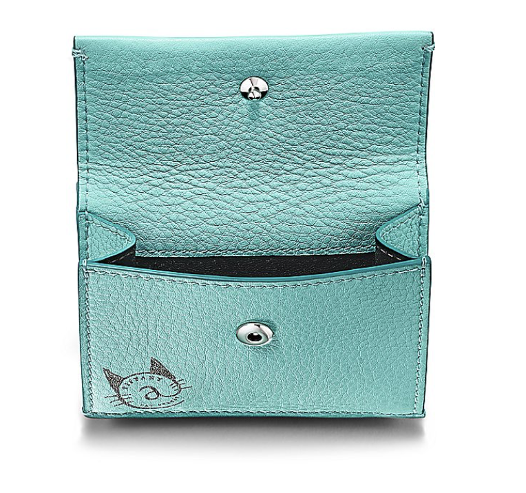 Compact wallet in Tiffany Blue leather. Compact wallet in Tiffany Blue ...