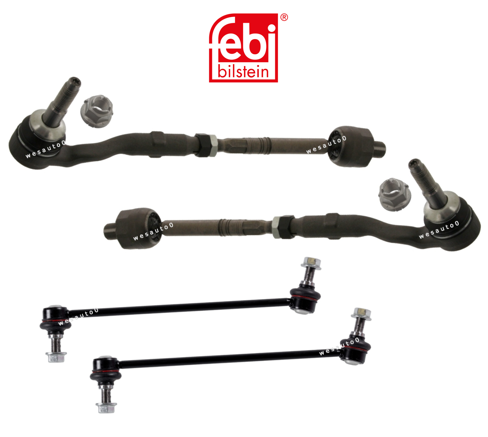 Tie Rod Assembly Inner Outer & Sway Bar Link Kit Lt/Rt OES for BMW 5 6 ...