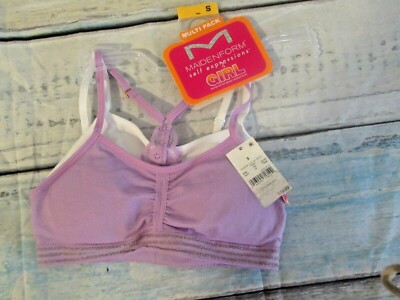 Maidenform Girls Bra Small 6/6X 28A White seamfree removable cups 2pack ...