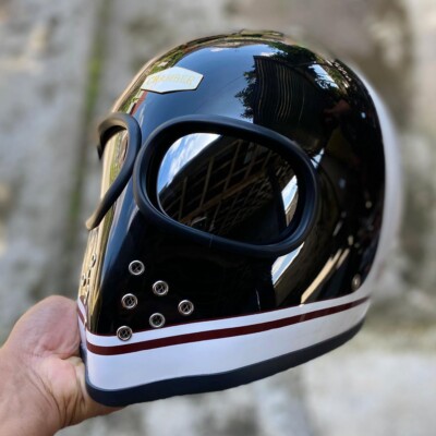 BEST SELLER! CUSTOM HELMET XF-GP NASA FOR CAFERACER CHOPPER VINTAGE ...