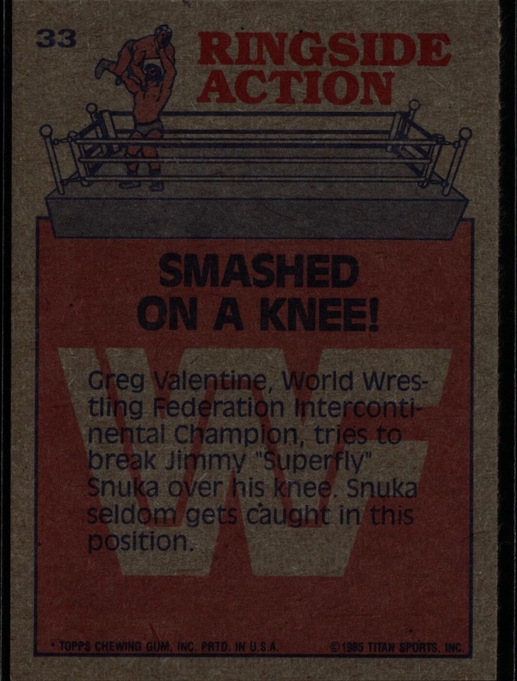 1985 Topps WWF Pro Wrestling Stars #33 Smashed On A Knee! A862 | eBay