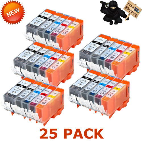 25 PK Canon PGI225 CLI226 Ink Cartridge PIXMA MG6110 MG6120 MG6220 ...