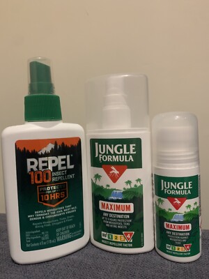 New-3xInsect Repellents (Jungle Formula Spray&roll On& Repel 100 Spray ...