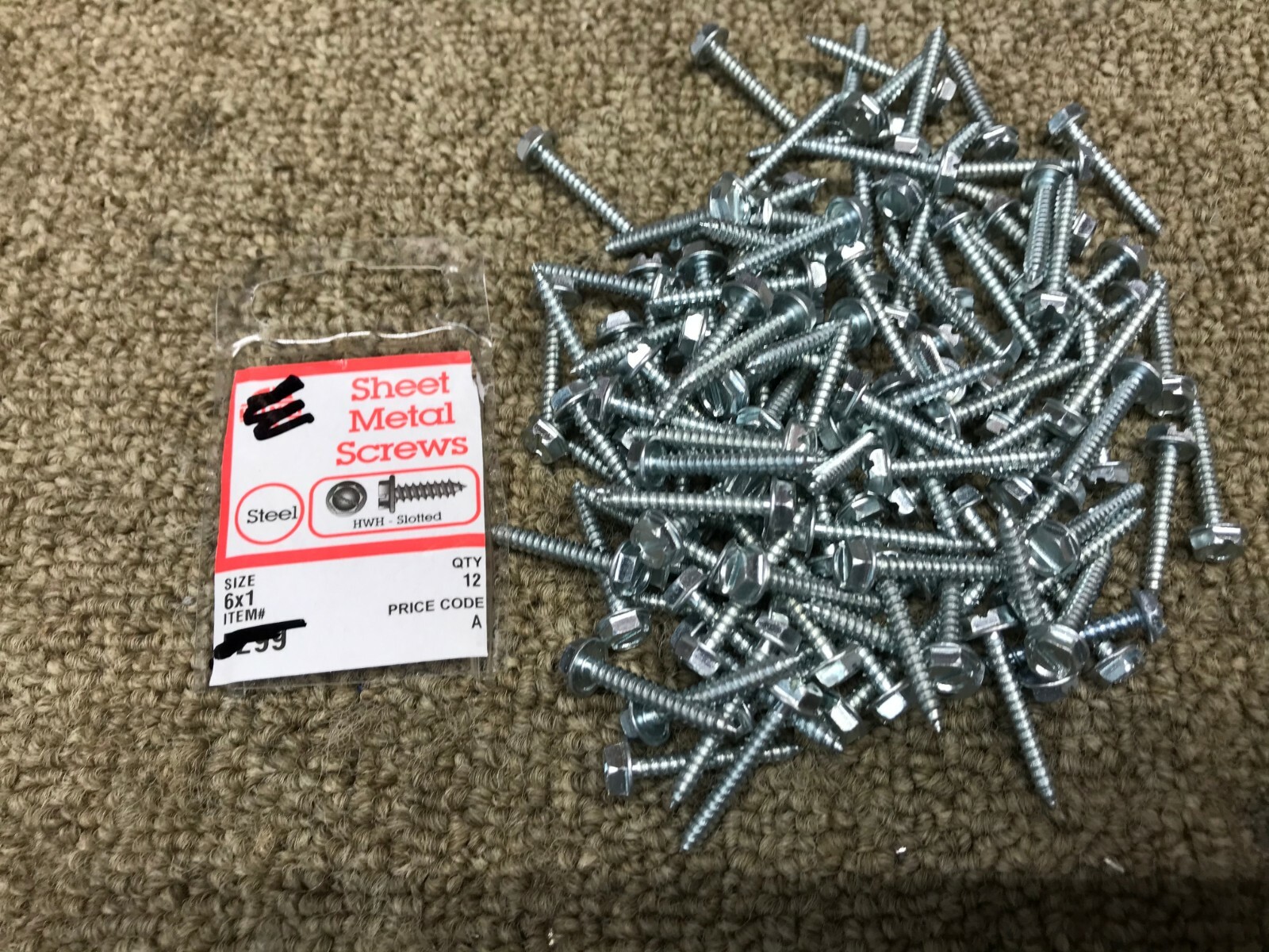 120 PC Zinc Plated Steel 6 x 1" HWH - Slotted Sheet Metal Screws | eBay