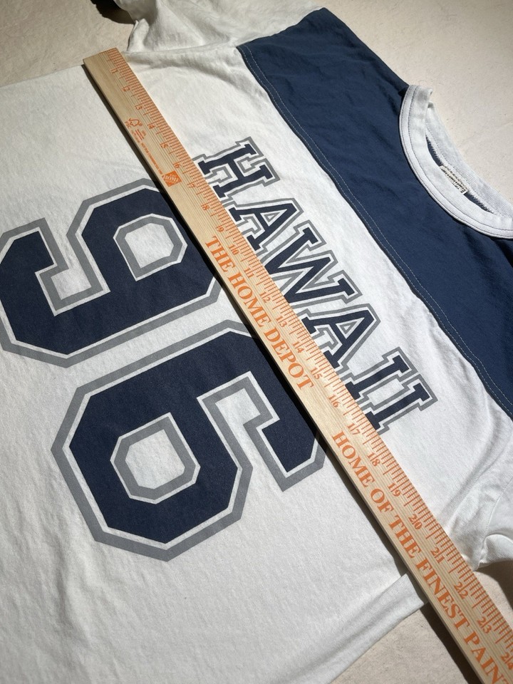 Vintage Hawaii 96 T-Shirt Jersey Style Color Block Ringer Single Stitch ...