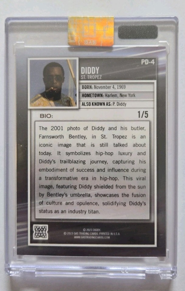 Puff Daddy Diddy 2023 GAS Trading Cards Stealth Foil Auto Autograph /5 ...