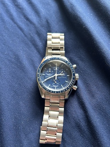 OMEGA Moonswatch Metal Case Custom Mod Blue | eBay