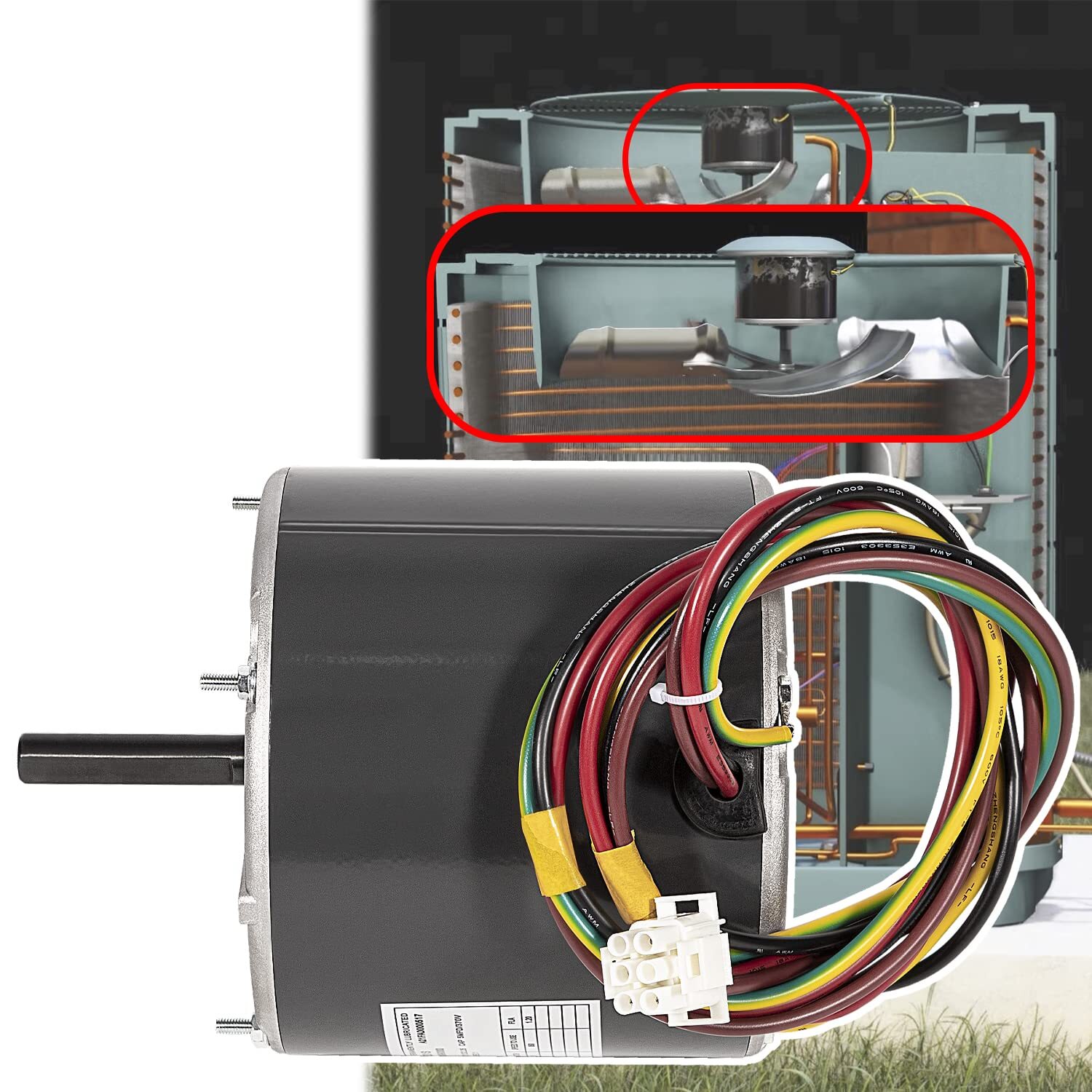 Replace for 48AA68A50 Upgrade Condensing Fan Motor, 1/4 Hp 230 Volt 850 ...