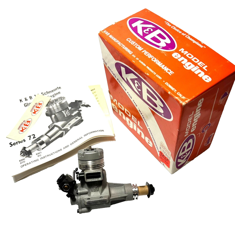 K&B .15 Vintage RC Airplane glow engine Schneurle Port w/ Perry Carb ...