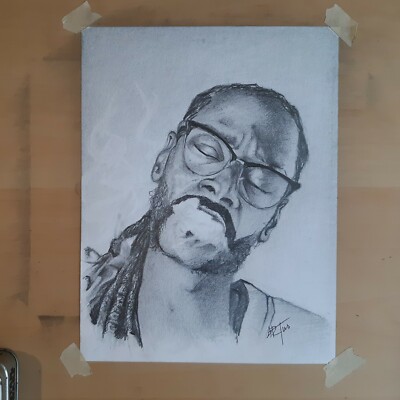 8.5x11 inch Pencil Drawing Of Rap Legend Snoop Dogg Done By Artist ...