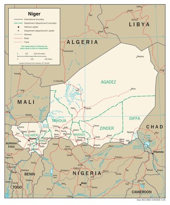 Niger Road Highway Transportation Map Country Nation Poster Print XL | eBay