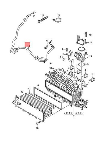 Genuine AUDI VW A3 S3 Sportback Lim. quattro. Connecting Hose ...