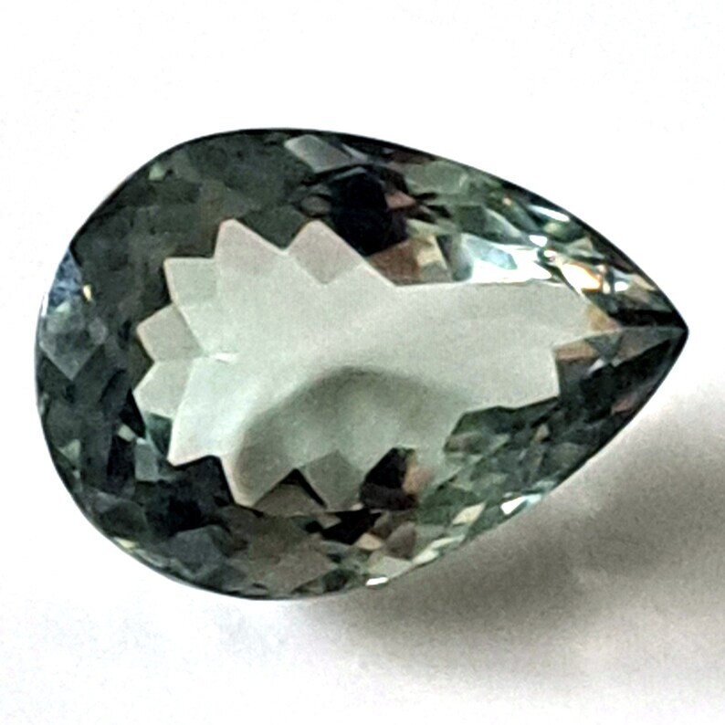 19.40Cts Natural Green Amethyst Stone 21 x 15.6mm Pear Cut AAA Natural ...