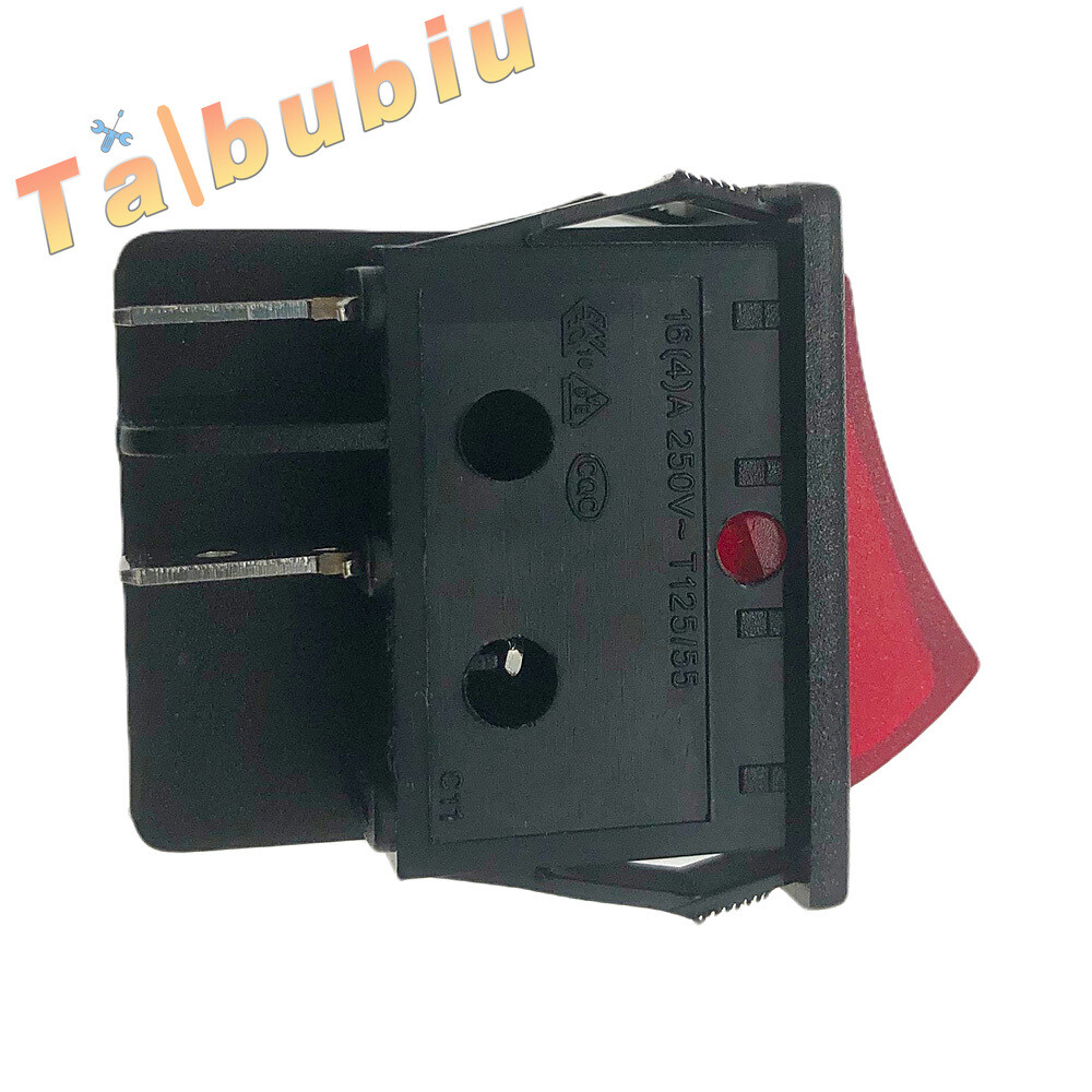 USA 4 Pin Rocker Switch Canal R Series Red Illuminated Double Pole 20A ...