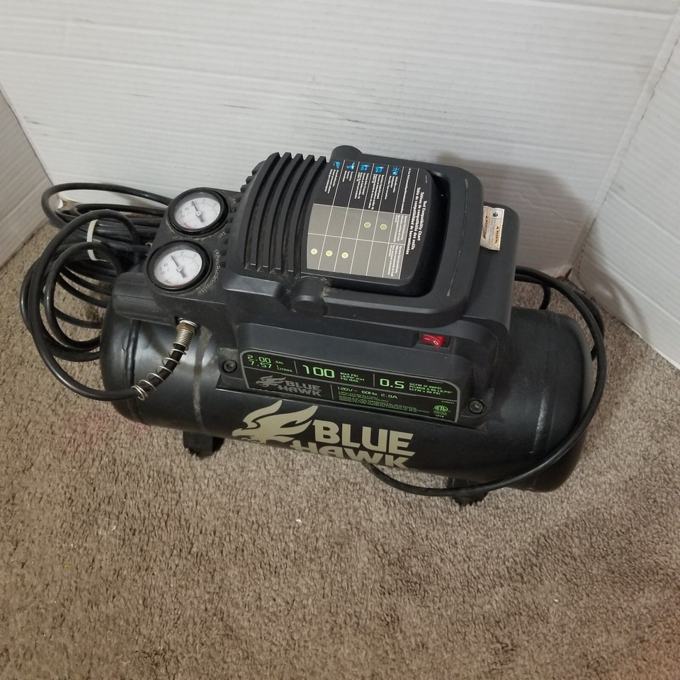 TESTED-BLUE HAWK 2 Gallon 100 PSI Air Compressor WORKS | eBay