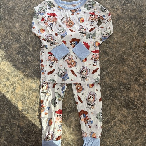 Baby Bean & Co Bamboo Pajamas Toy Story/Bluey Mashup Toddler 3T 2 Piece ...
