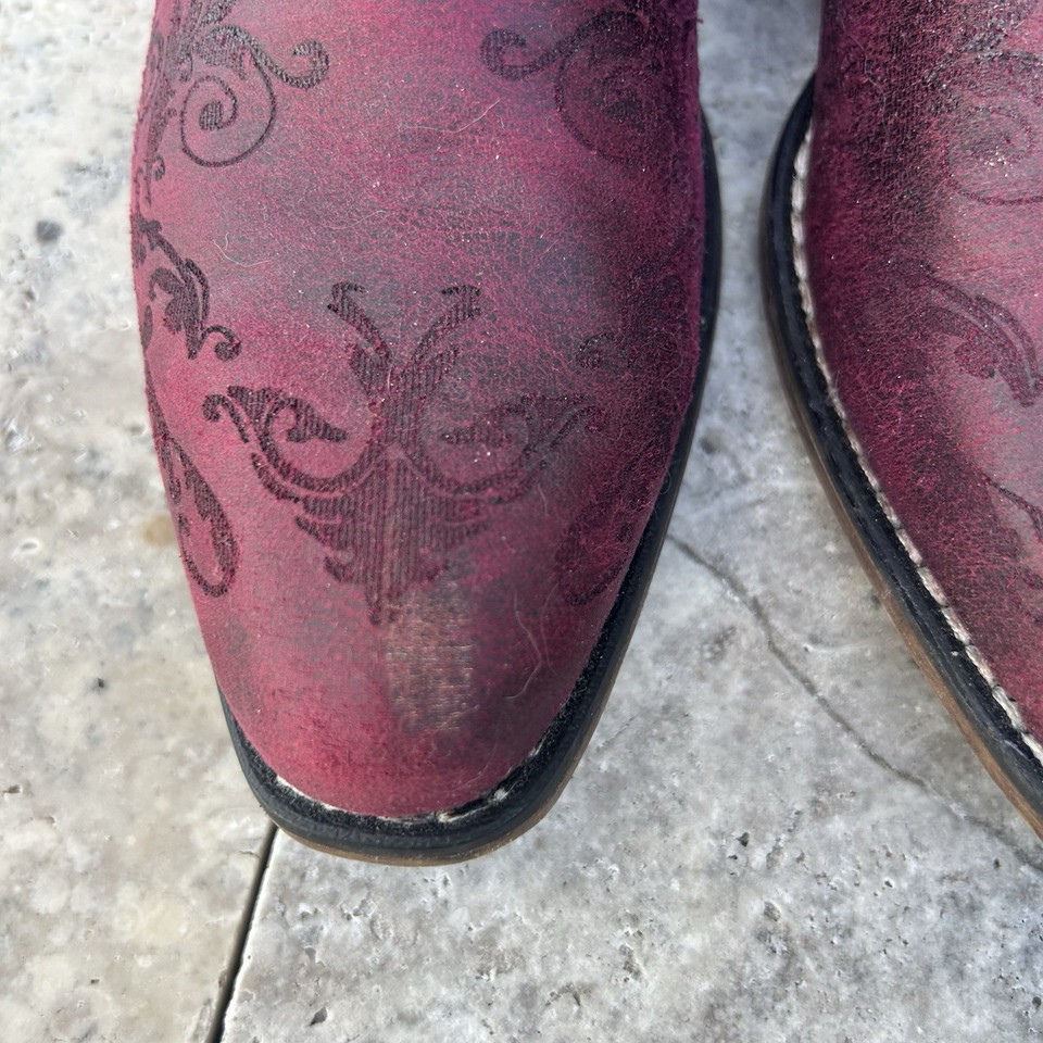 Roper Boots Pink Textile Ankle Booties Western Chic Women 8.5M | eBay