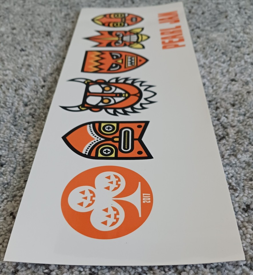 Pearl Jam 2017 Halloween Tribal Mask Sticker Limited Edition Ten Club ...