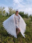 Big dancing white angel movable wings cosplay for wedding for women ...