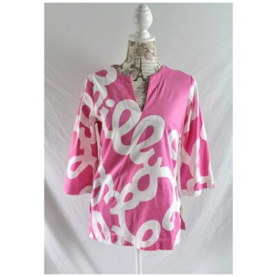 Lilly Pulitzer Signature Loopy Lilly Mojito Tunic Top Pink Size XS | eBay