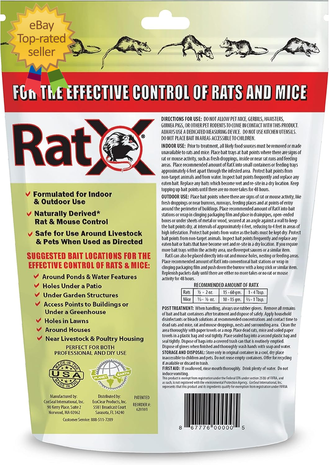 Ecoclear Products 620100-6D Ratx All-Natural All Species Rat Mouse, 8 Oz. Bag | eBay