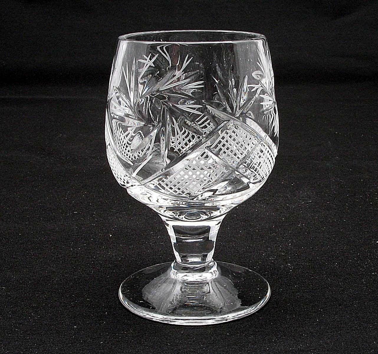 Russian Cut Crystal Glass Decanter & Set of 6 Vodka Shot Glasses USSR ...