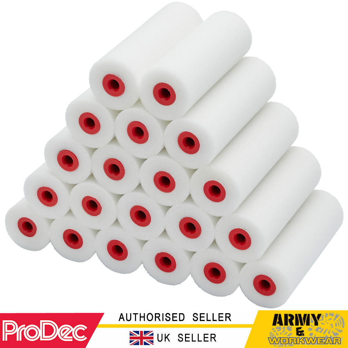 20 x ProDec 4" Inch HD High Density Foam Mini Roller Refills Paint ...