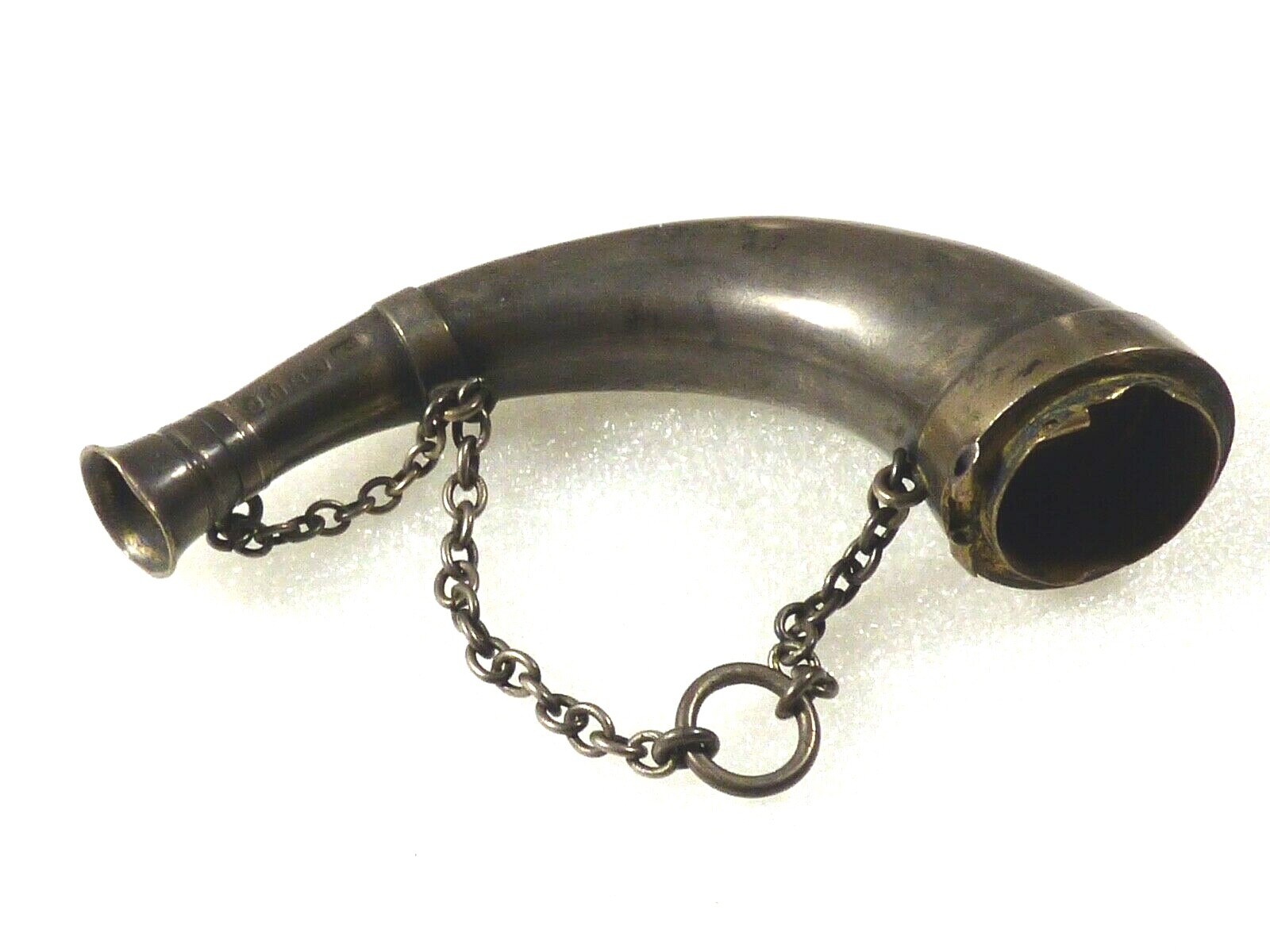 Antique ca 1800's Bugle Horn Flask Bottle Silver Lion Passat Hallmarks ...