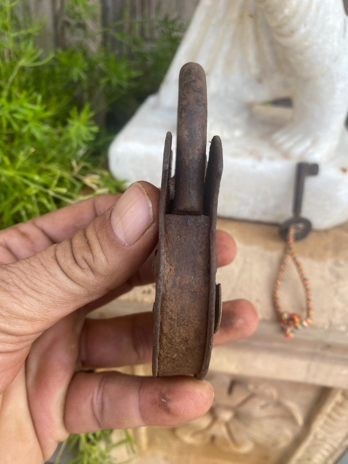 Antique Hand Crafted Iron & Brass Made Padlock Old Indian House Safety ...