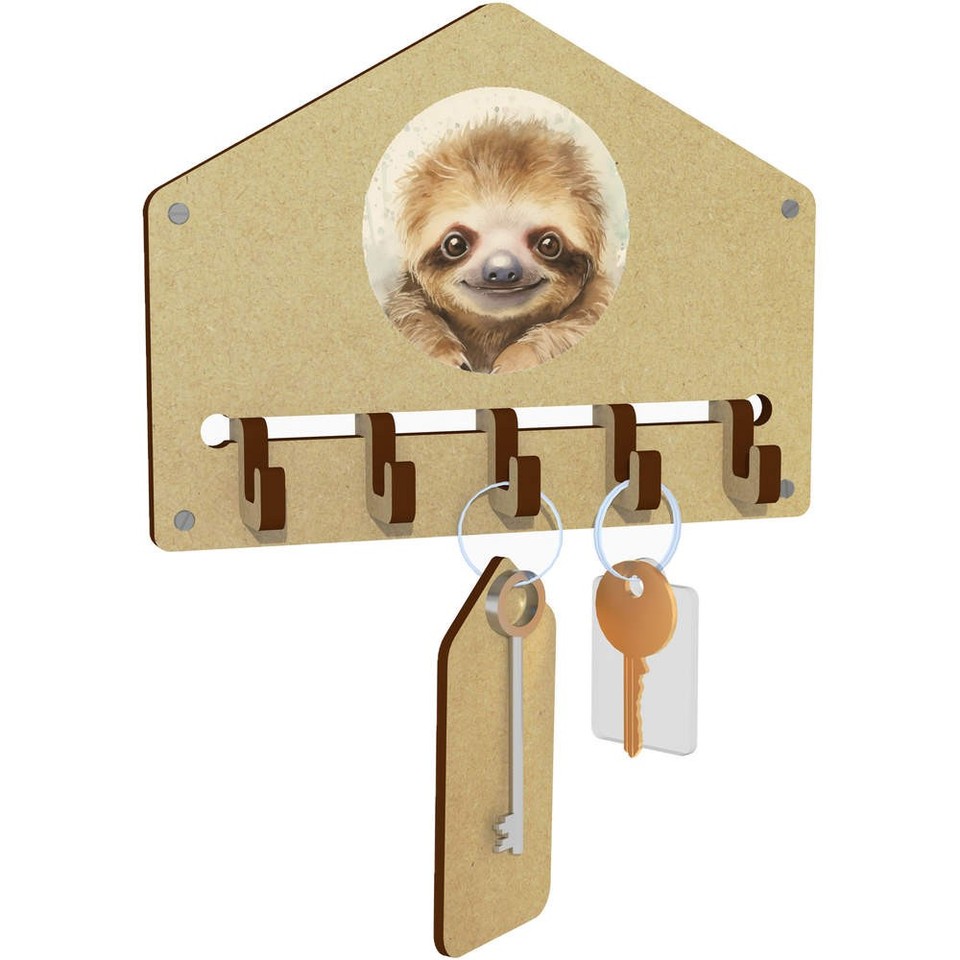 'Cute Baby Sloth' Wall Mounted Key Hooks / Holder (WH00092883) | eBay UK