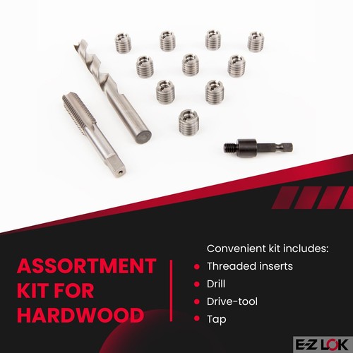 Threaded Insert Installation Repair Tool Kit for Hard Wood - Includes ...