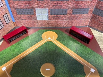 Set of 2 HO Scale Baseball Dugouts and Benches for Model Train Layouts ...