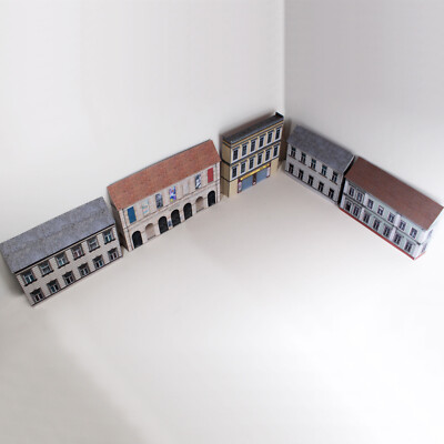 N Gauge Buildings in Low Relief Town Pack of 5 models 1/148 Scale Card ...