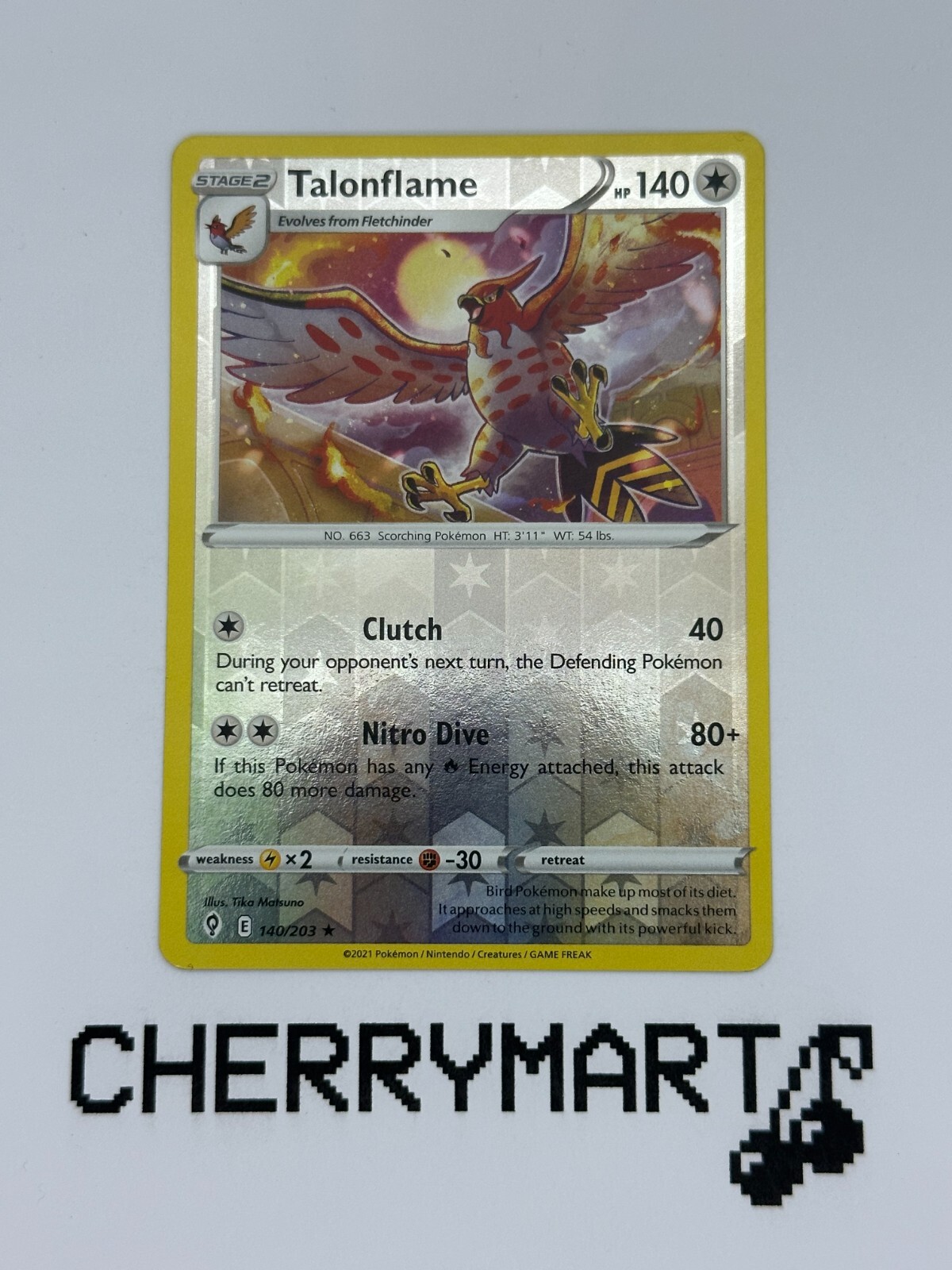 Talonflame 140/203 - Reverse Holo - Evolving Skies - NM/M Pokemon Card ...