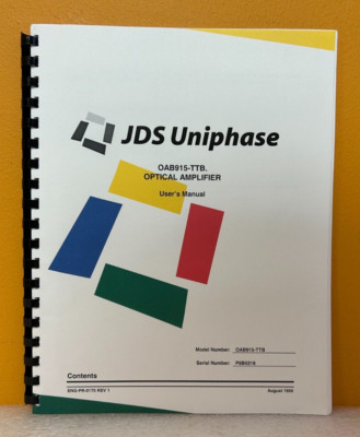 JDS Uniphase OAB915-TTB 1999 Optical Amplifier User's Manual. | eBay