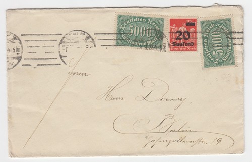 großer Brief Deutsches Reich 1923 Inflation Berlin 3 Briefmarken | eBay.de
