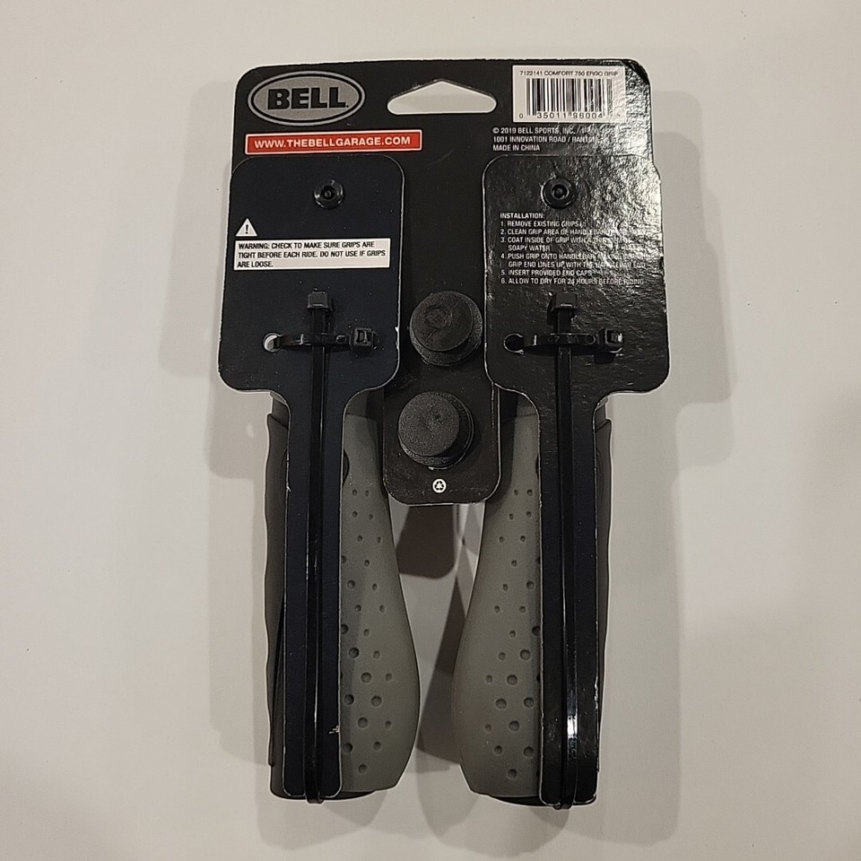 Bell Sports Comfort 750 Rubber Bike Grips Grey/Black Handlebar Grips ...