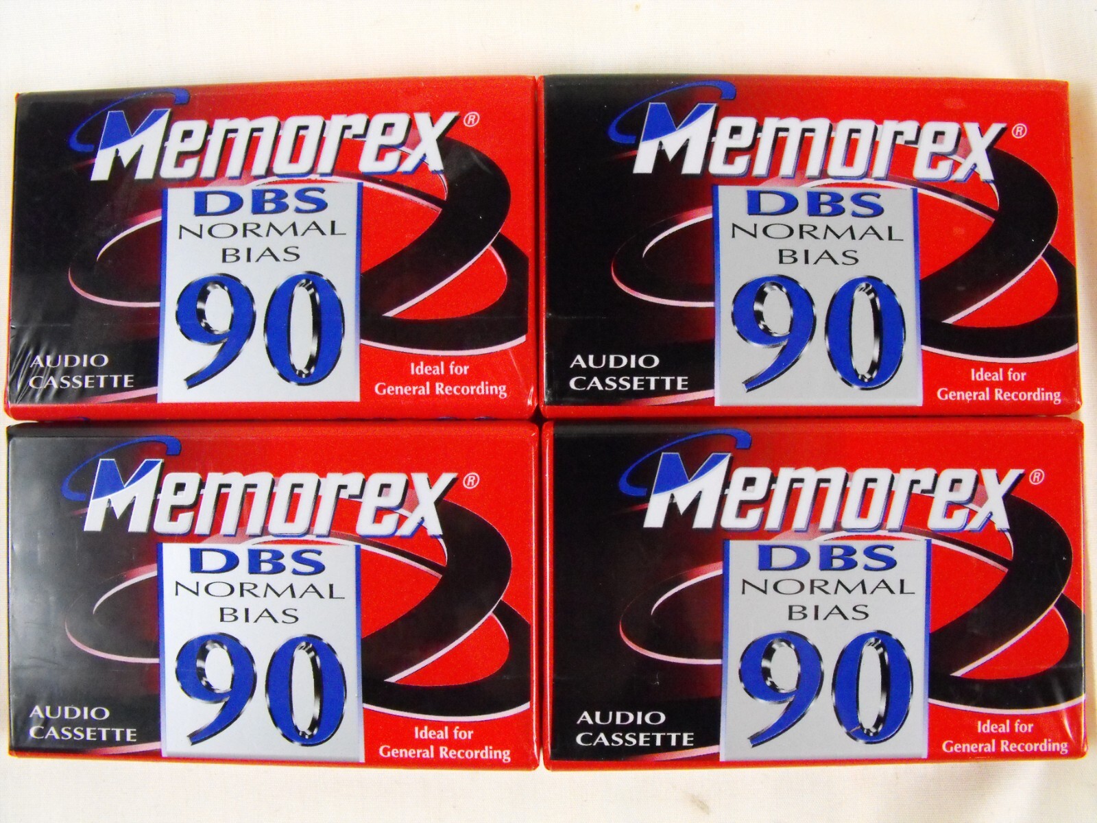 Lot Of 4 MEMOREX DBS 90 Normal Bias BLANK AUDIO CASSETTES TAPES New ...