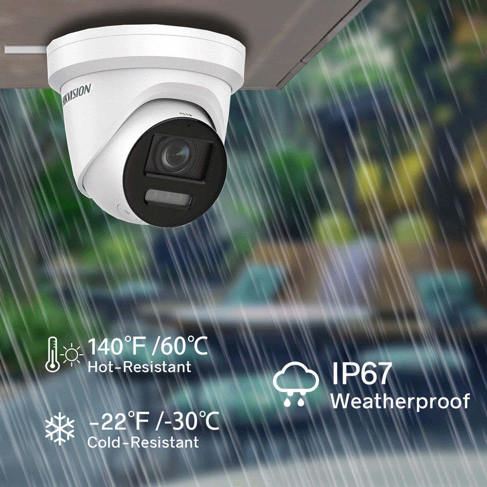 Hikvision Camera Poe Hikvision 4K 8MP ColorVu Turret IP Camera - DS ...