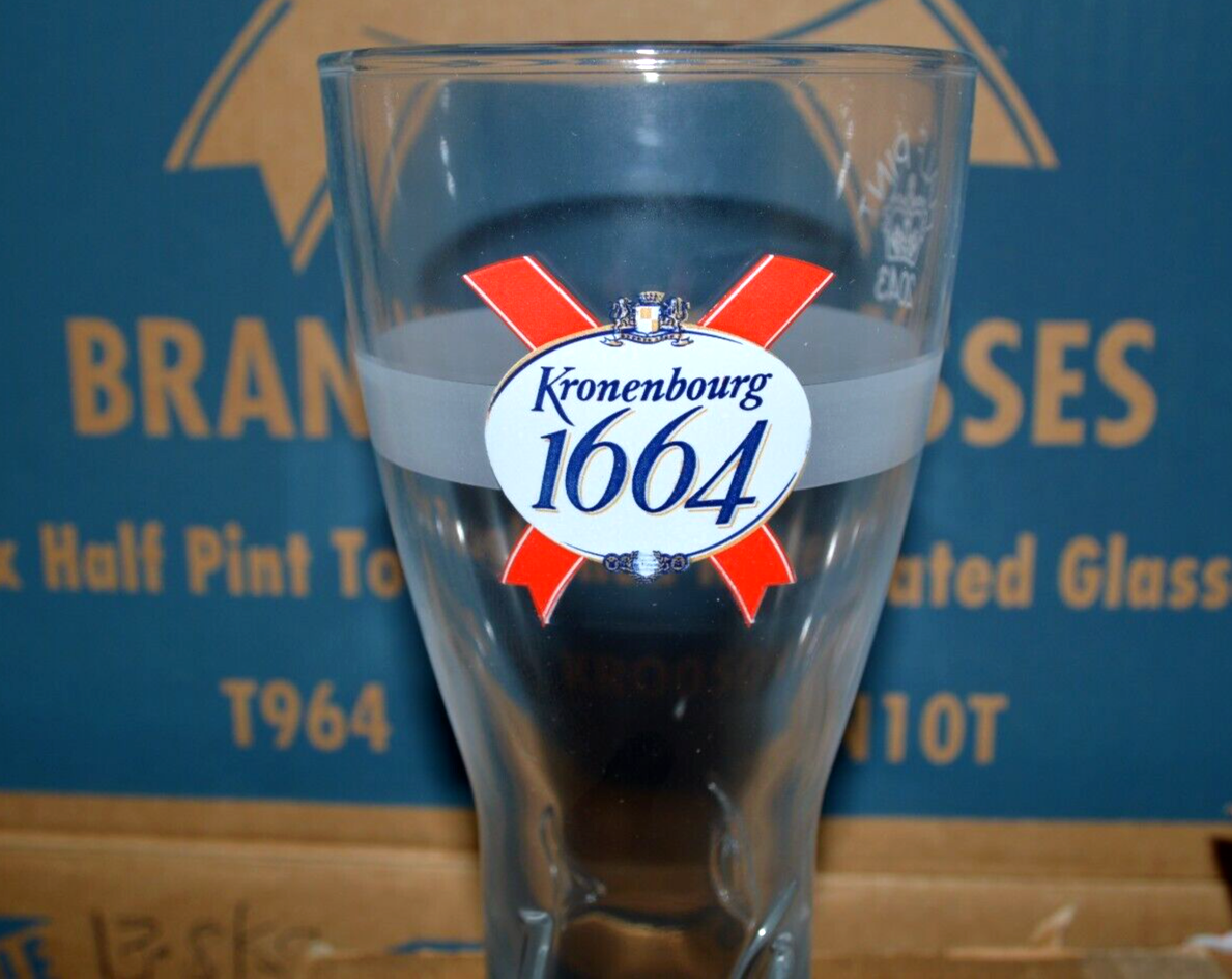 4x Kronenbourg 1664 Beer Glasses Half Pint New Crown Marked 10oz | eBay UK